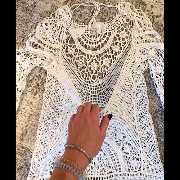 JEASONA | Swim | Jeasona White Crochet Lace Bathing Suit Coverup | Poshmark